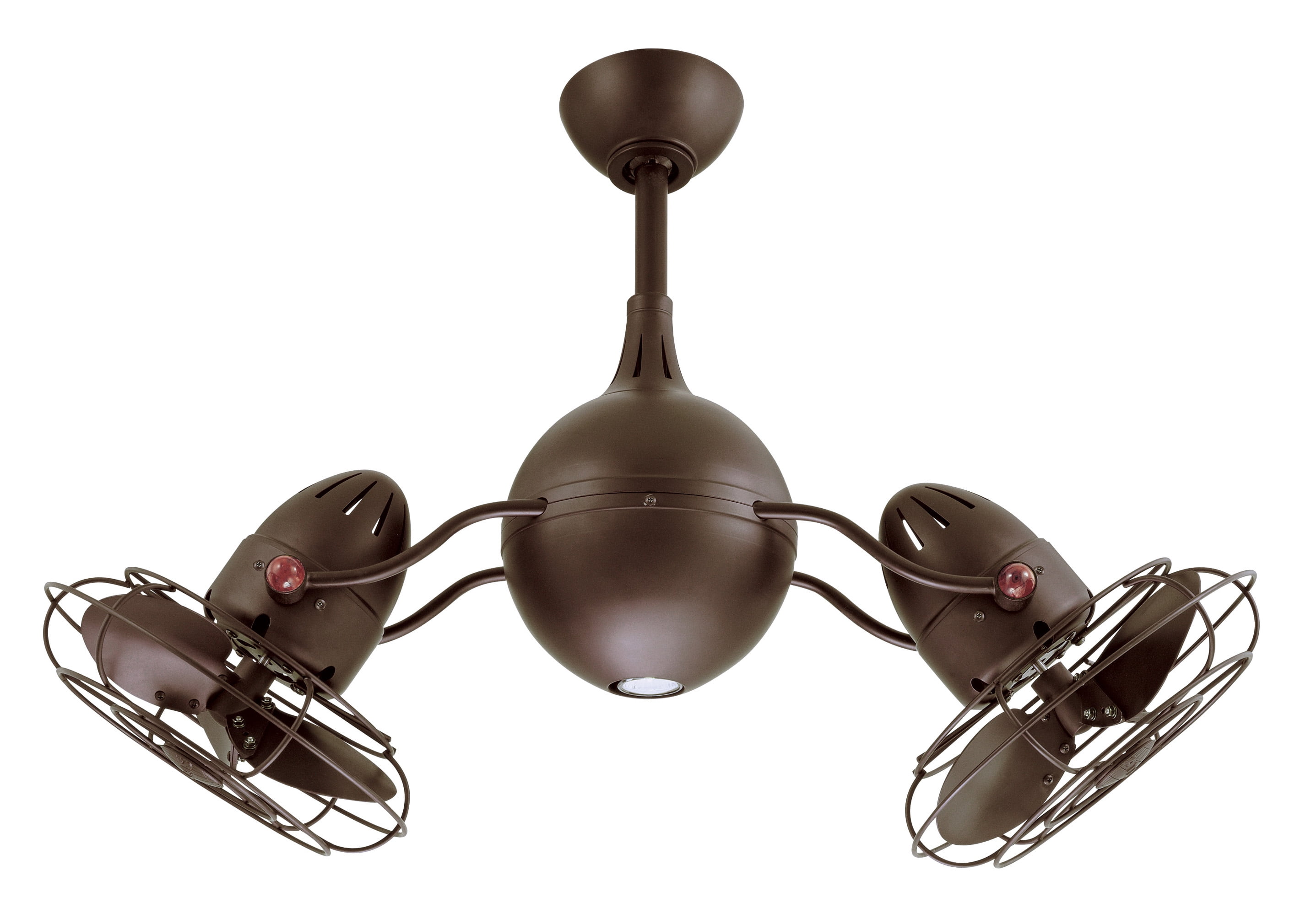 Acqua 360° rotational 3-speed ceiling fan in textured bronze finish with metal blades and light ...