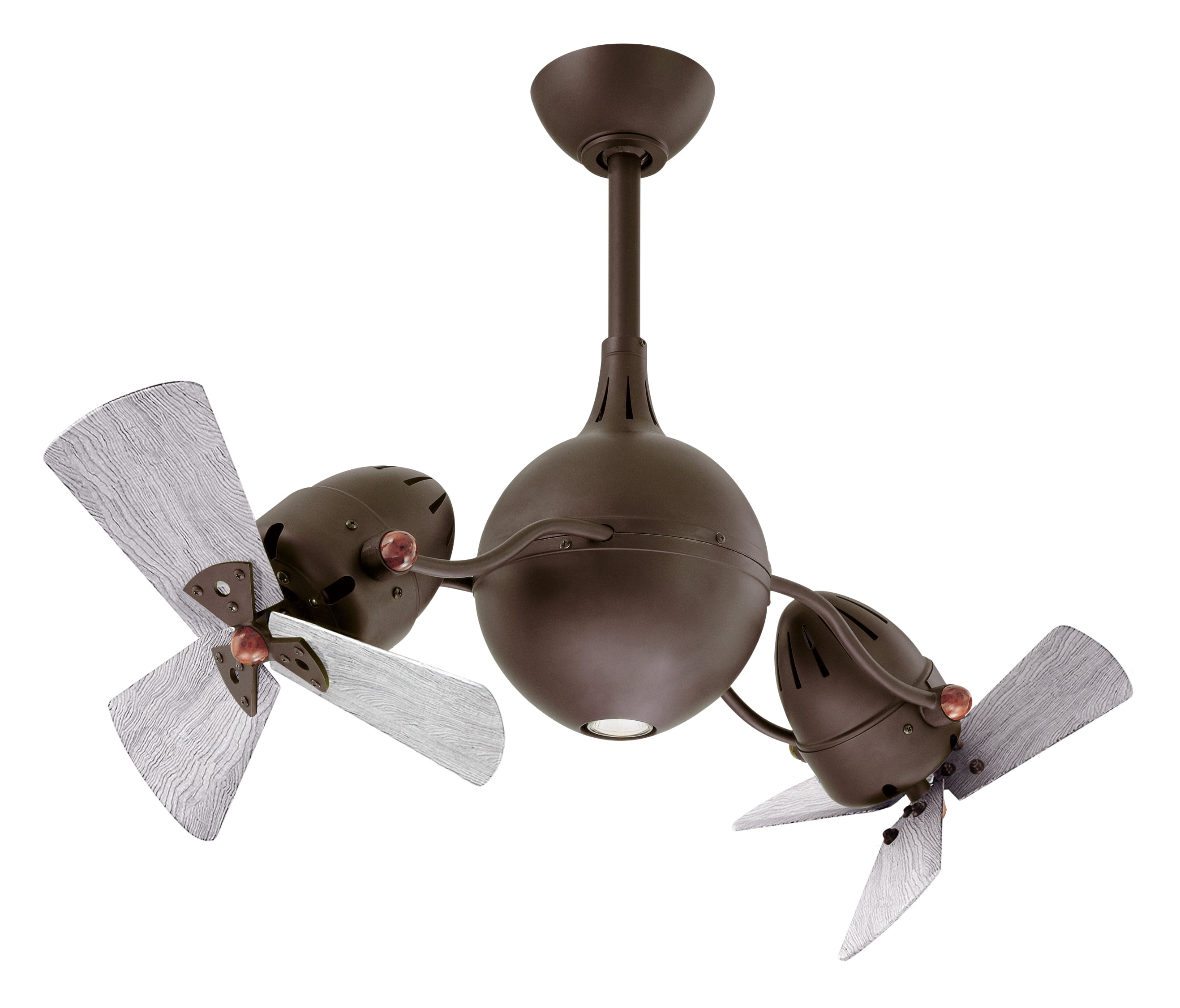Acqua 360° rotational 3-speed ceiling fan in textured bronze finish with solid barn wood blades ...