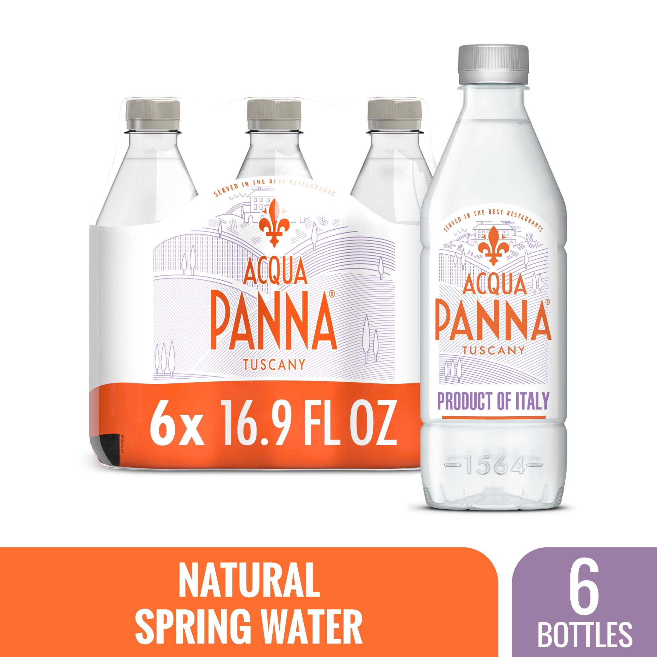 Acqua Panna Natural Spring Water plastic water bottles, 101.4 fl oz, 6 ...