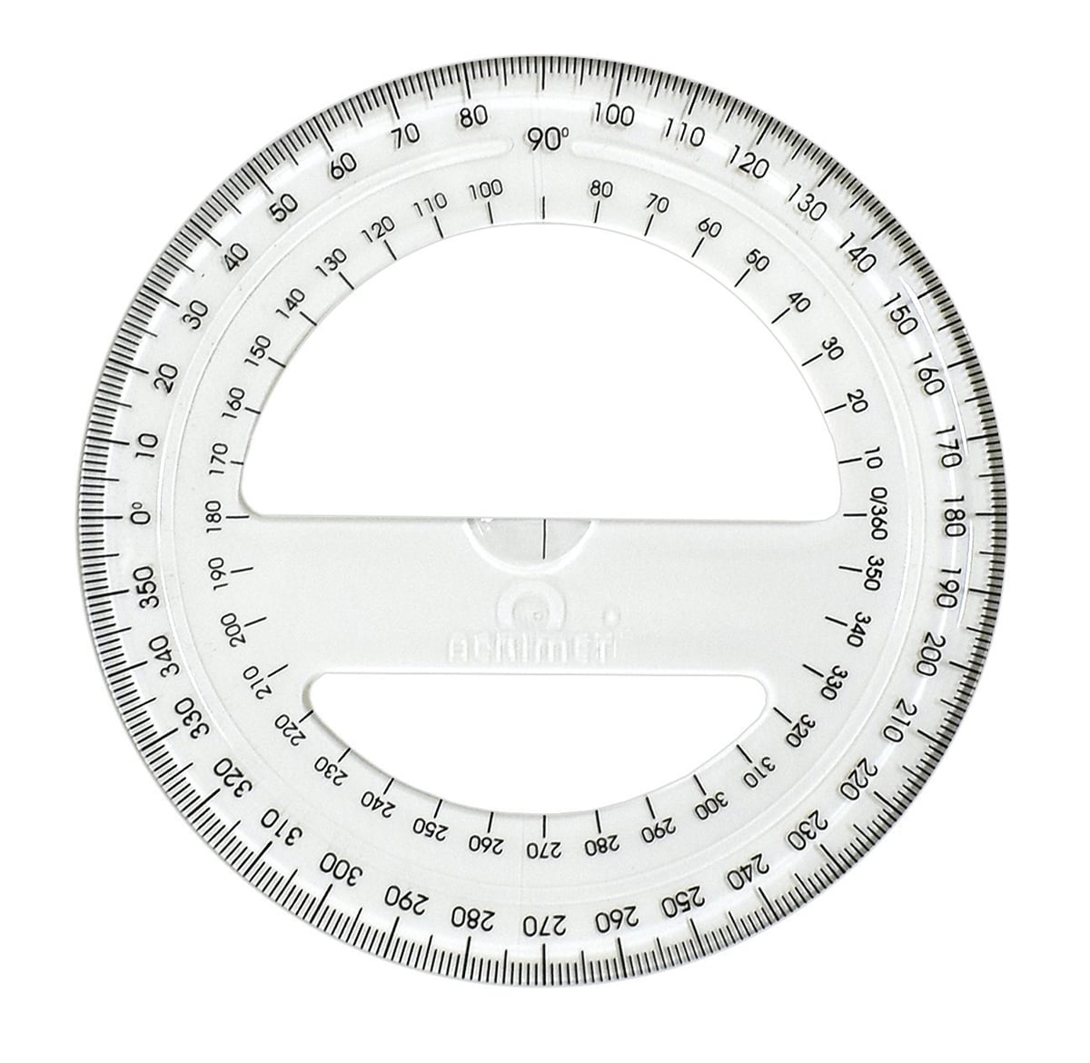 Acrimet 360º Degree Protractor Premium, Clear Crystal Color, Plastic ...