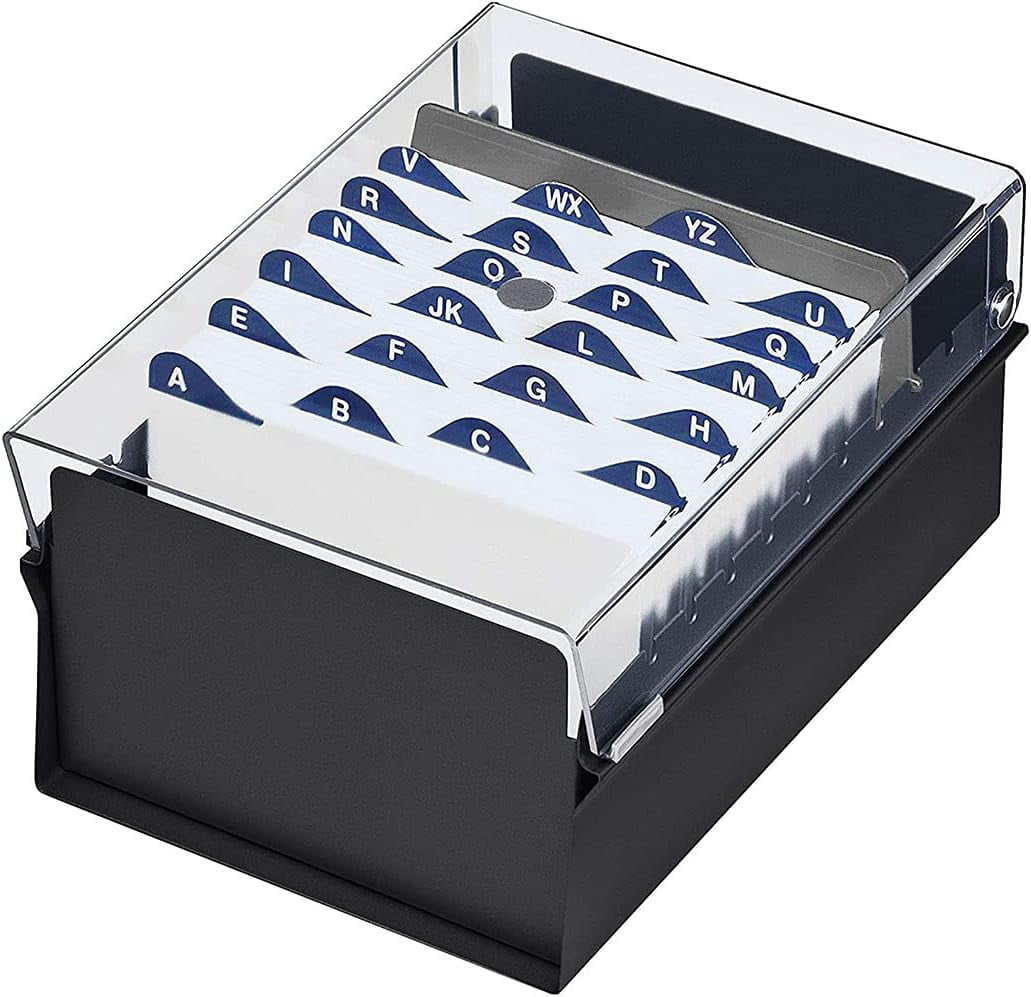 Acrimet 4 x 6 Card File Holder Organizer Box Metal Base Heavy Duty (AZ ...