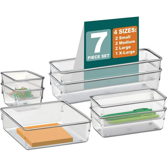 Acrimet Drawer Organizer Modular, Box Tray Storage Bins for Office ...