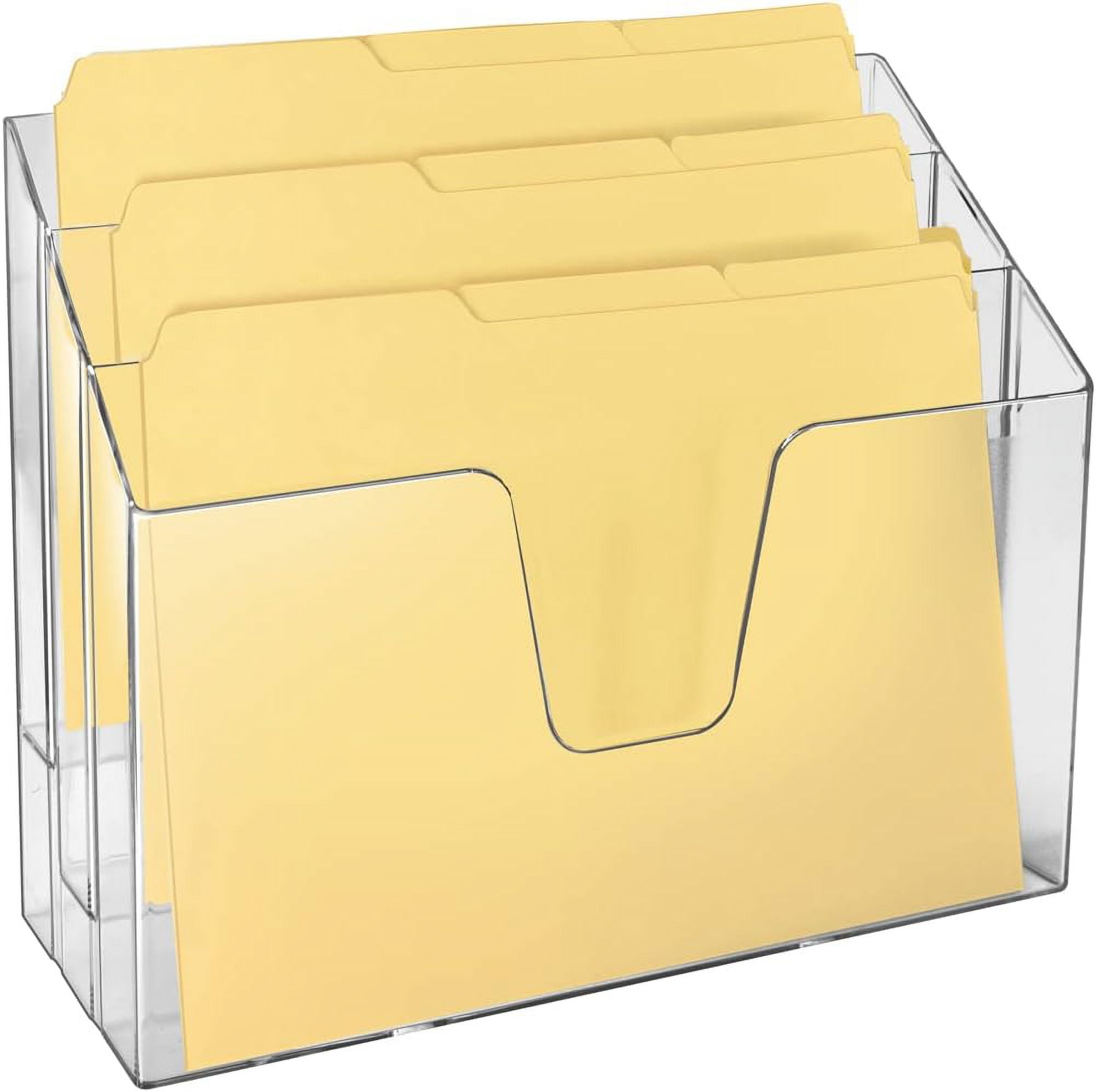 Acrimet Horizontal Triple File Folder Holder Organizer (Manila Folders ...