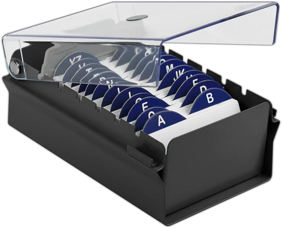 Acrimet Index Business Card Size File Holder Organizer Box Metal Base ...
