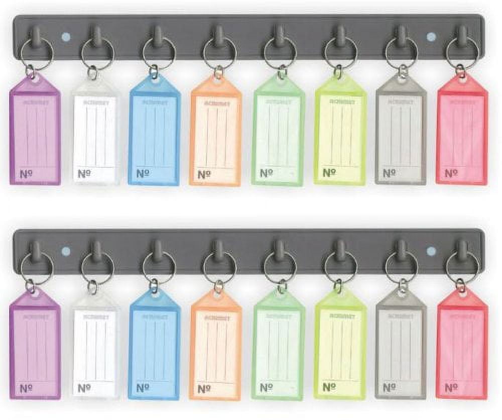 Acrimet Key Tag Rack w/ 8 Keyring Tags (2 Pack) - Walmart.com