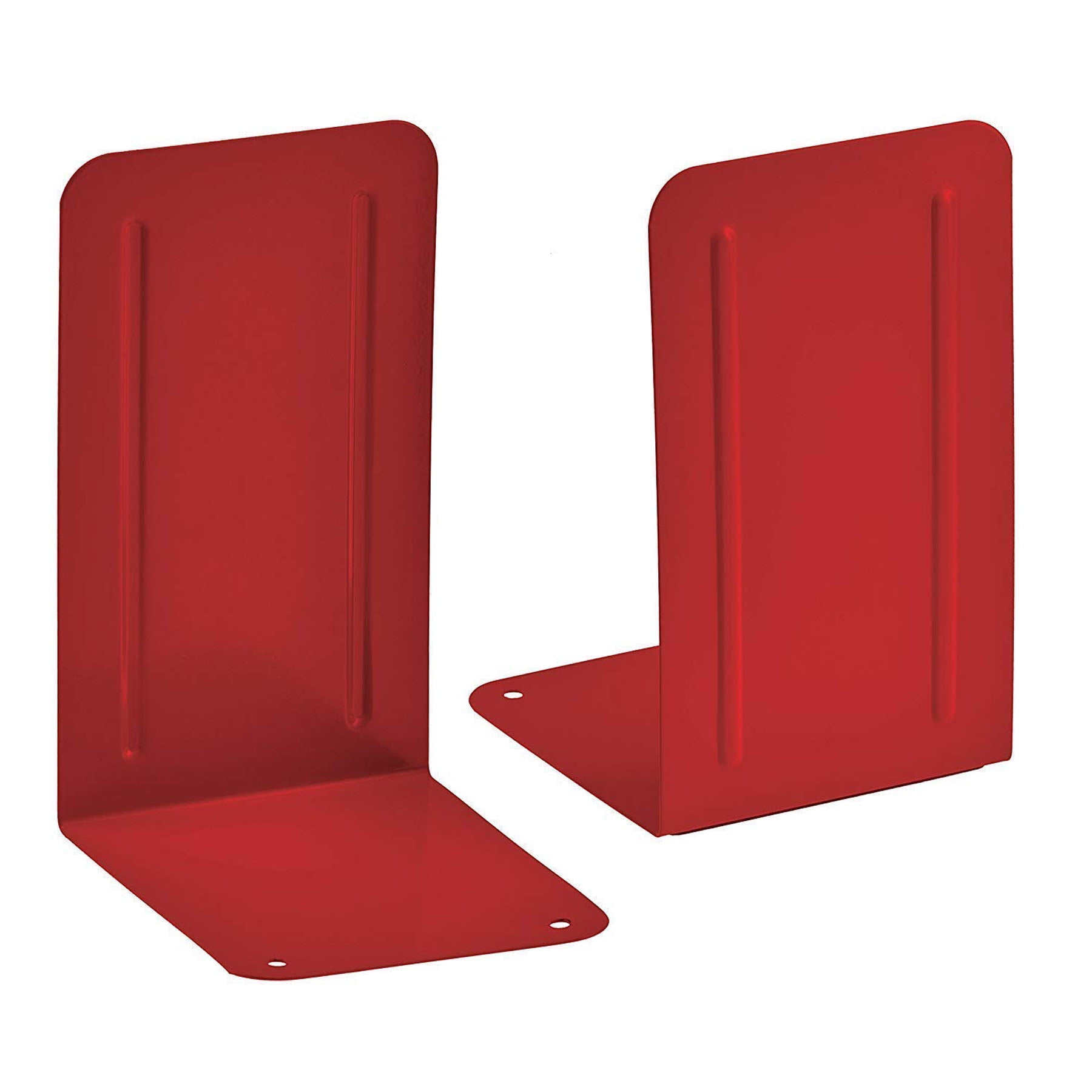 Acrimet Sturdy Non-Slip Metal Bookends for Office, Heavy Duty, Red ...