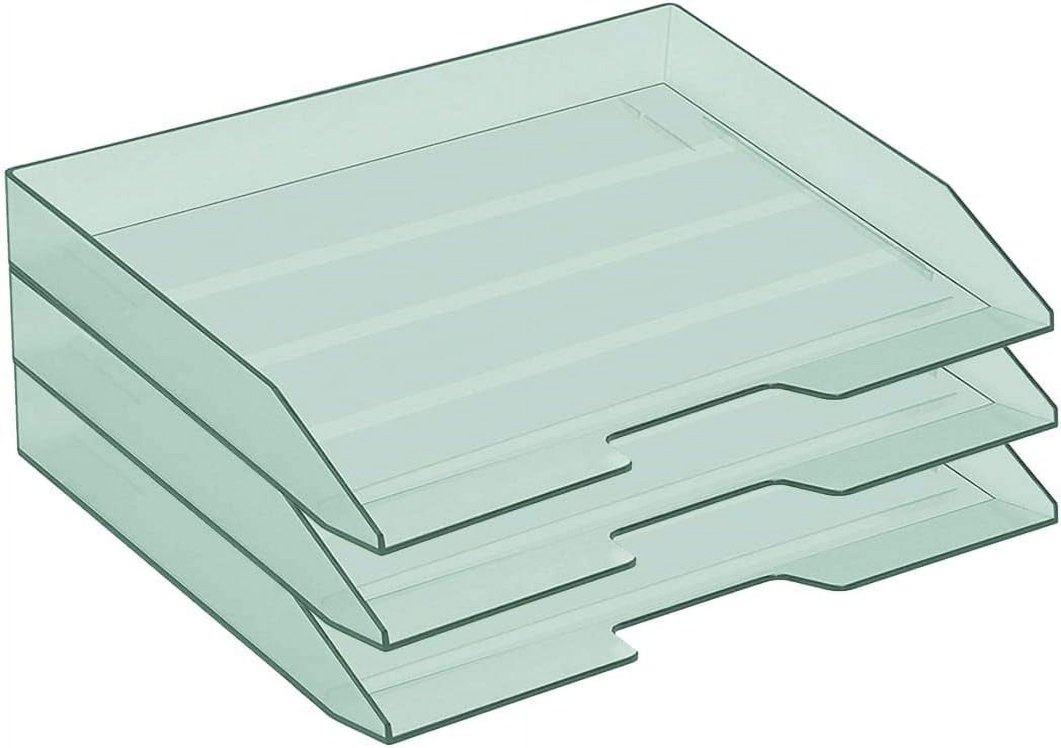 Acrimet Stackable Letter Tray 3 Tier Side Load, Plastic, Desktop File ...