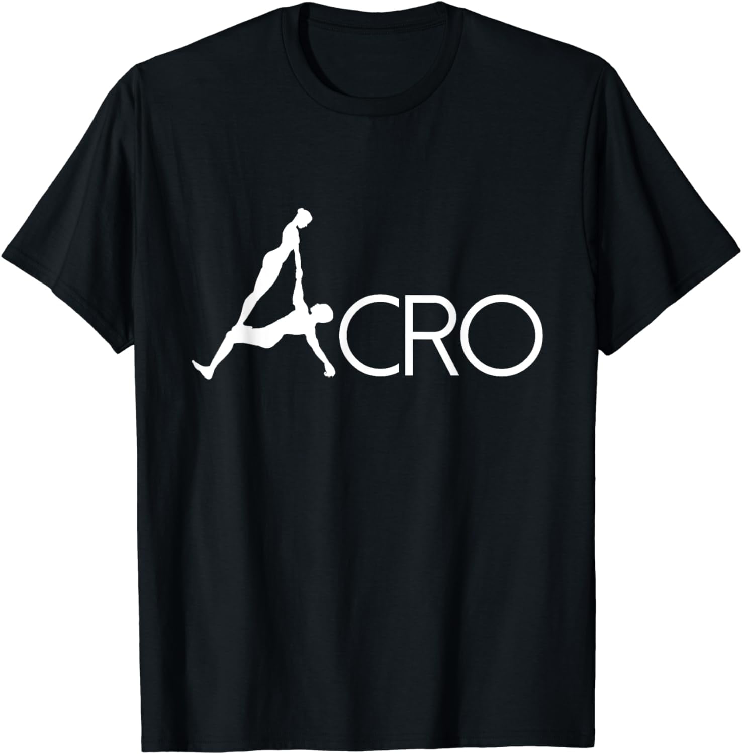 Acro Dance Art White Outline Acrobat Gymnast Yoga Lover Gift T-Shirt ...