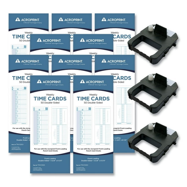 Acro Print Time Recorder Exp500 Accessory Bundle, 3.38 X 8.25, Weekly ...