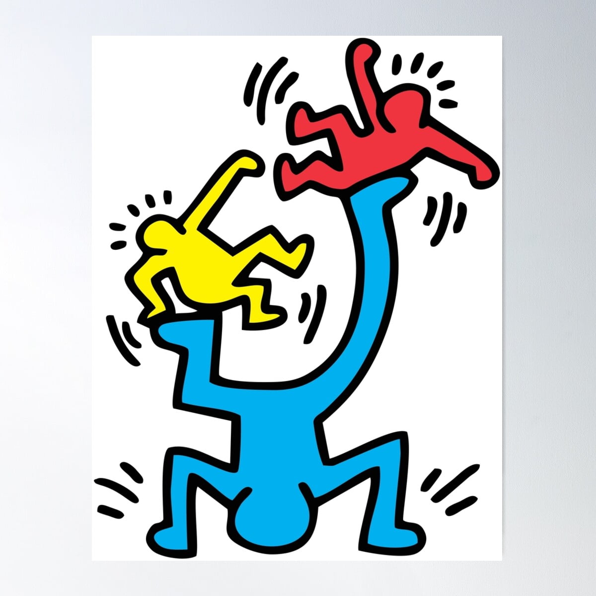 Acrobatics Human Kieth Puzzle Haring Love Art Poster Wall Art Modern ...