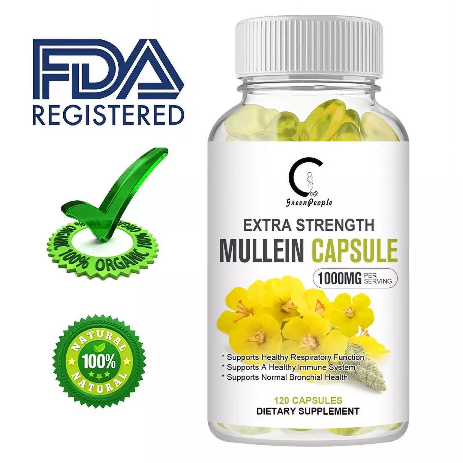 Acrolt 120Mullein Leaf Capsules For Lung Cleansing&Detox Herbal Dietary ...