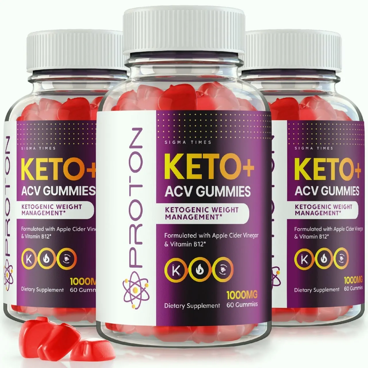 Acrolt (3 Pack) Proton Keto + ACV Gummies for Aiding Weight Management ...