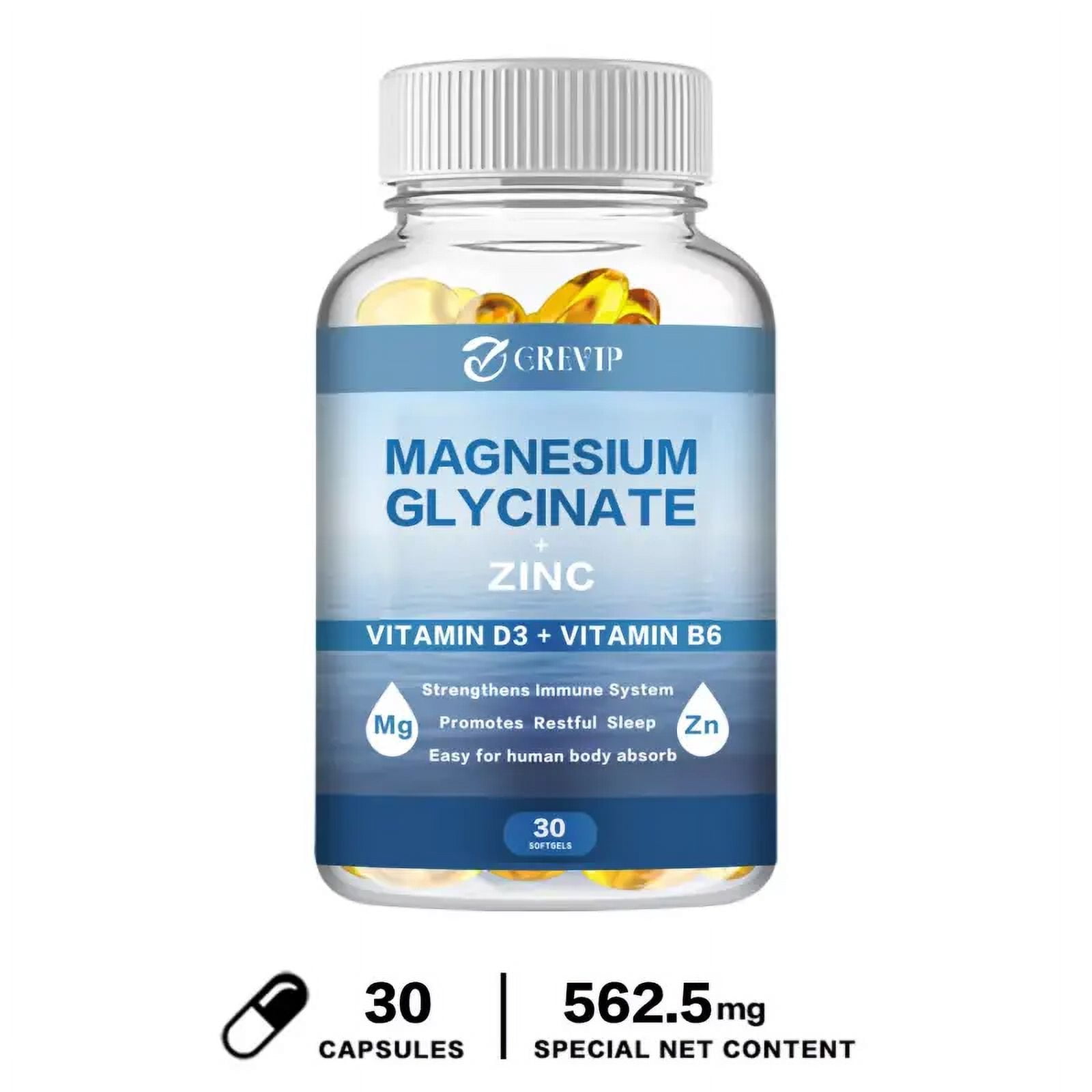 Acrolt Magnesium Glycinate + Zinc-High Absorption, Improved Sleep, Bone ...