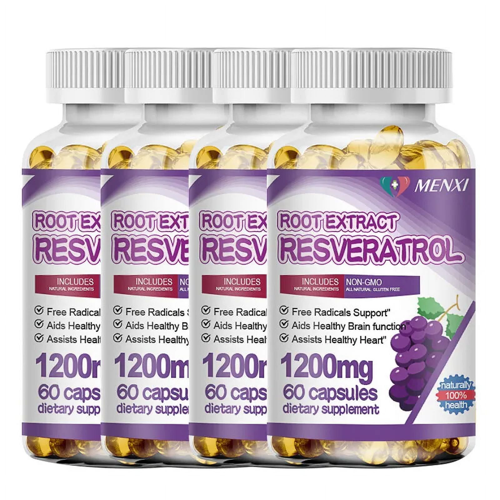 Acrolt Resveratrol Extract Capsules 1200 MG Natural Supplement Anti ...