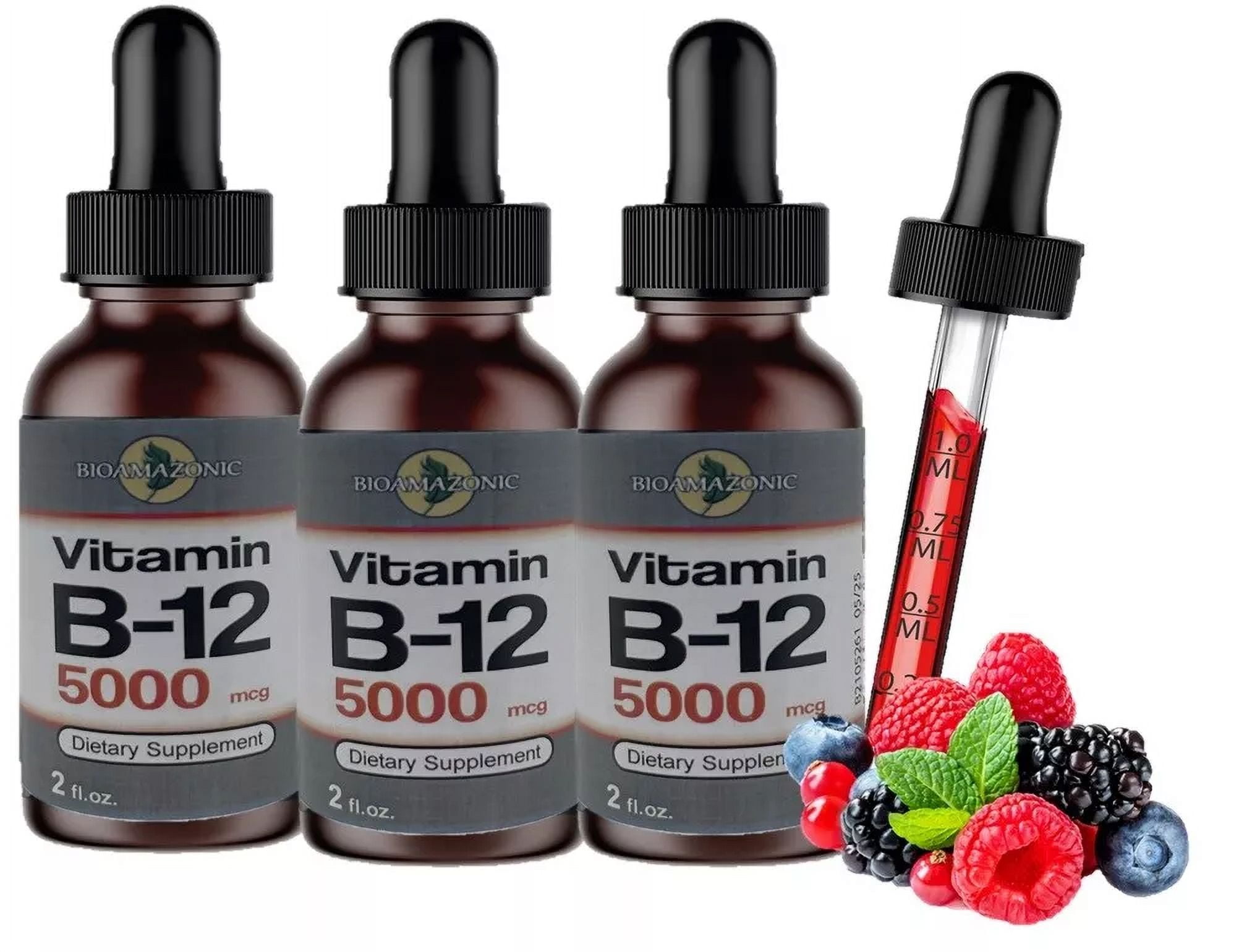 Acrolt Vitamin B12, 5000 mcg, 3-in-1 Organic Liquid Vitamin B12, 90-Day ...