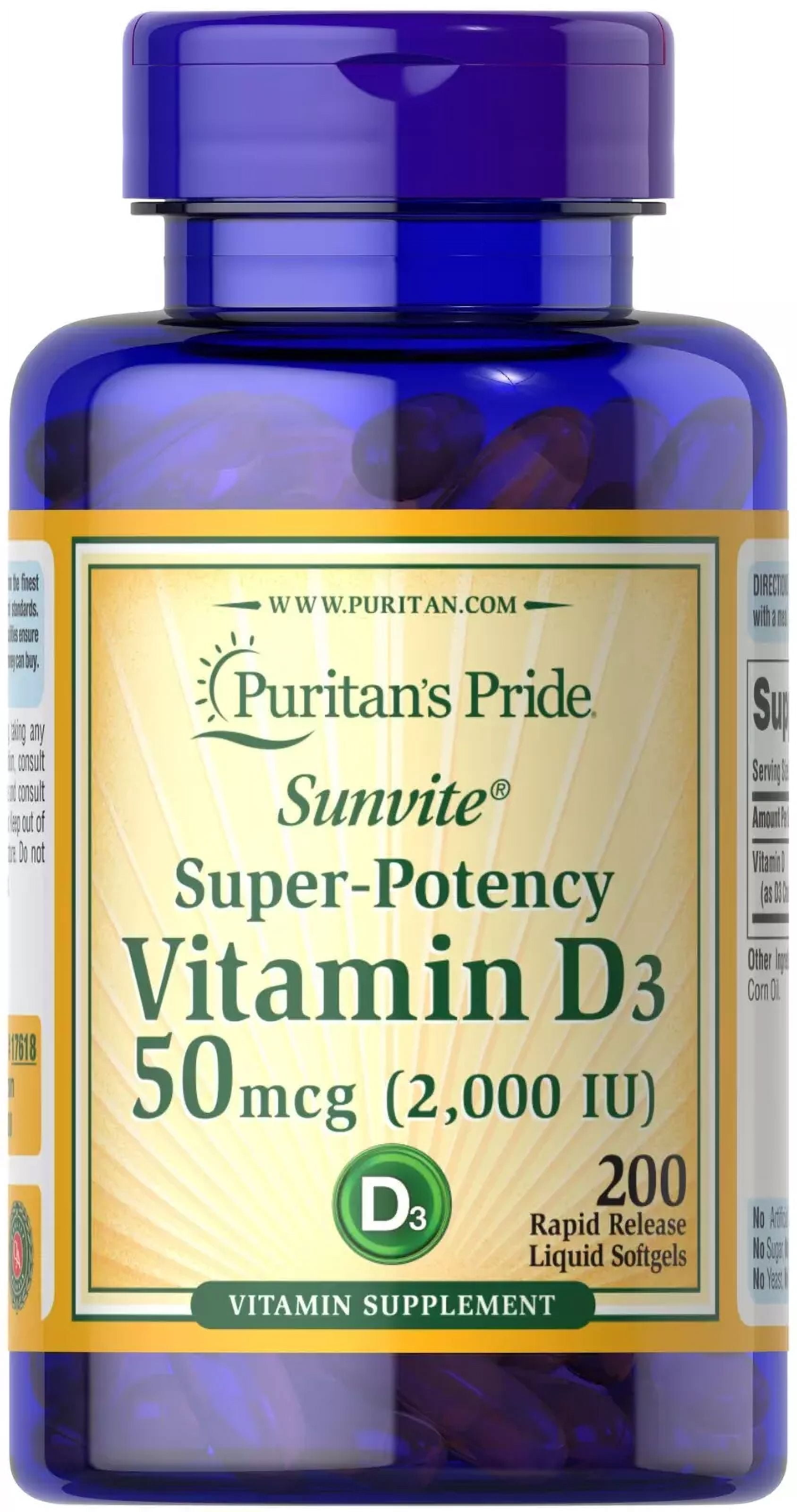 Acrolt Vitamin D3 Super-Potency 2000 iu 50 mcg 200 Softgels D-3 Bone ...