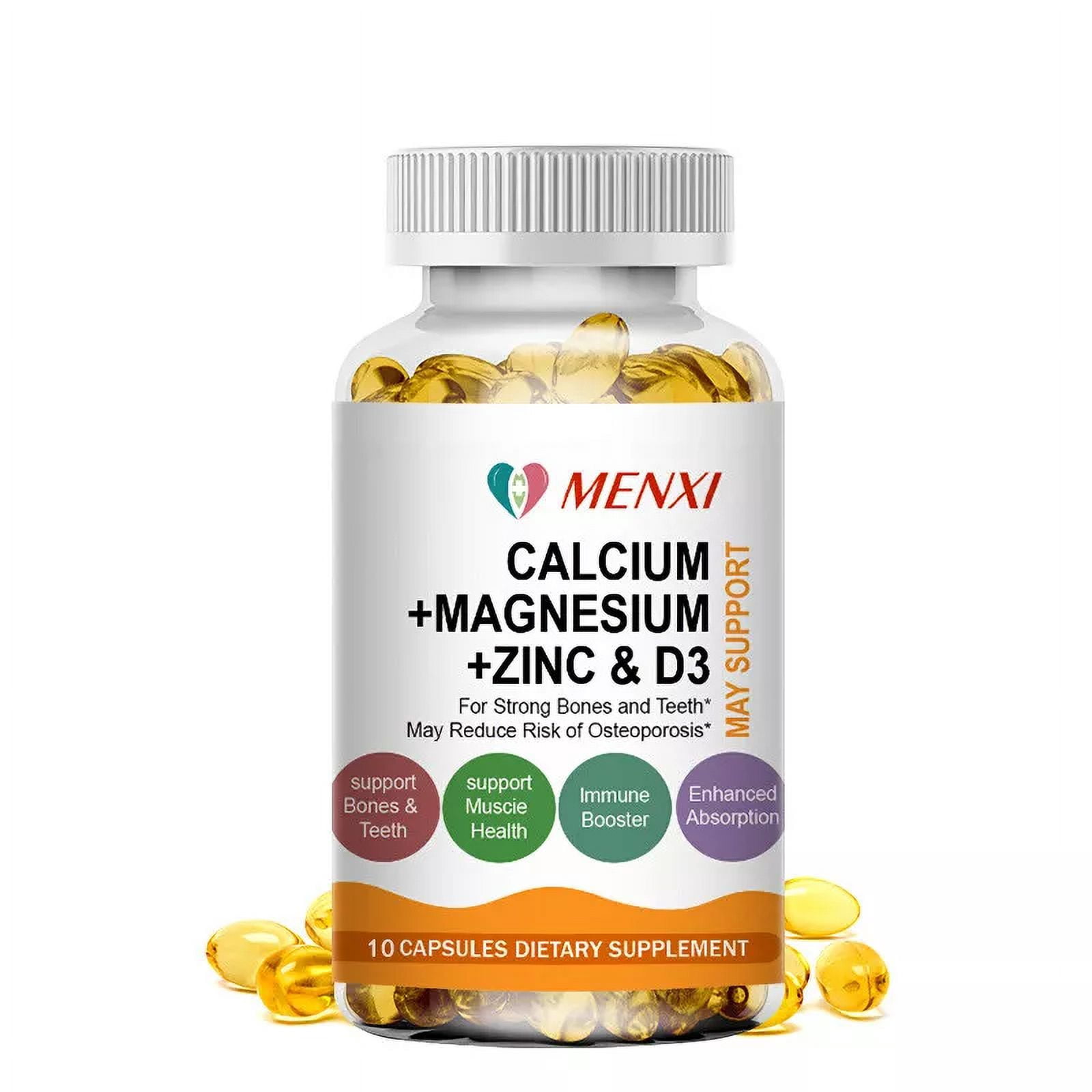 Acrolt Zinc Calcium Magnesium & Vitamin D3 Complex Supplement 10 ...