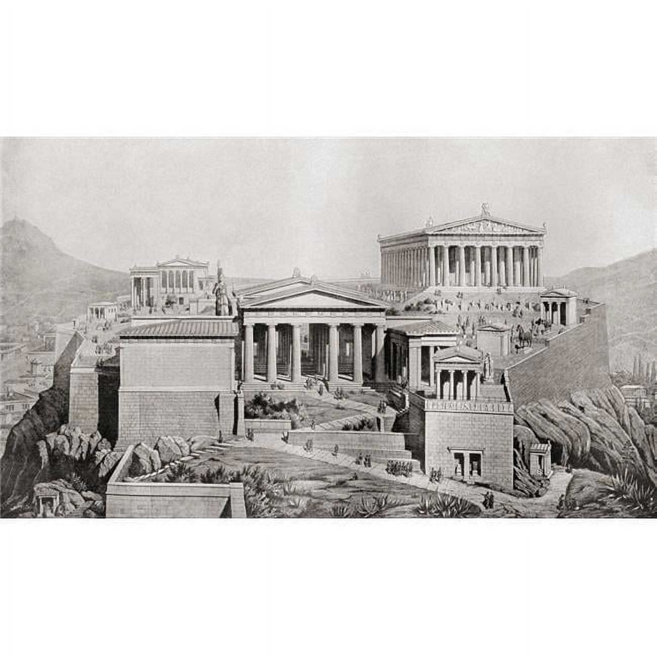 The Acropolis Athens Greece As It Would Have Appeared in Ancient Times From The Book Harmsworth ...