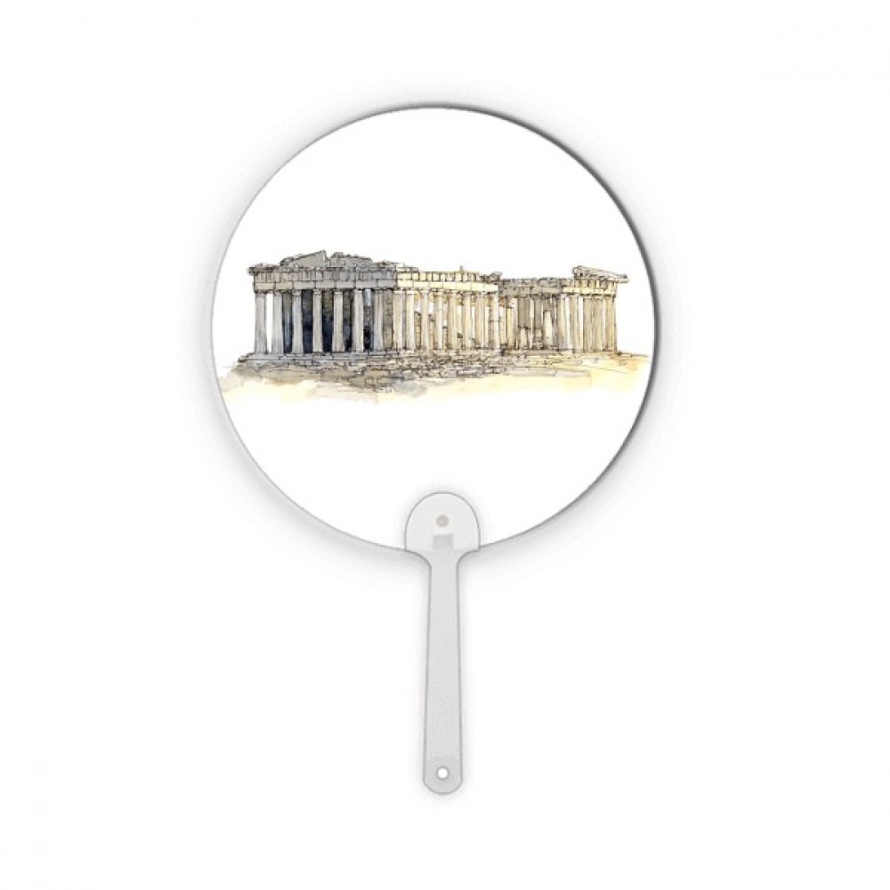 Acropolis of Athens of Greece Plastic Round Handheld Fan Decorations ...
