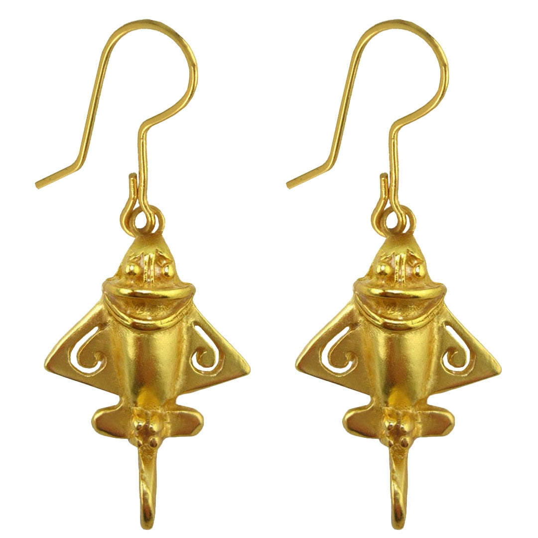 Across The Puddle, 24k Gold Plated Golden Jet-3 French Wire Dangle ...