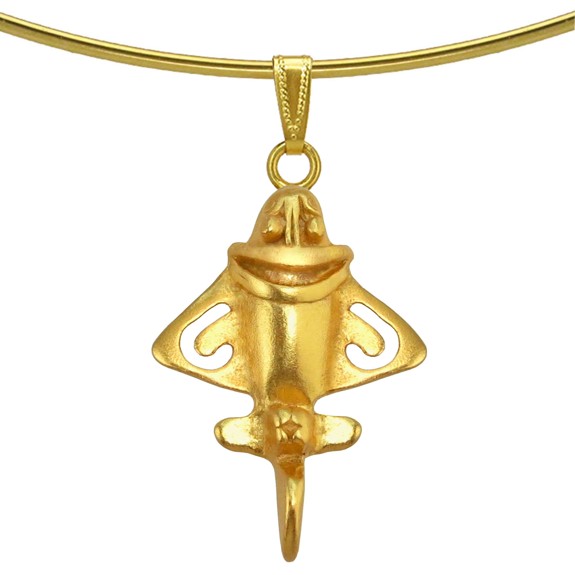 Across The Puddle, Ancient Golden Jet-3 Omega Choker Necklace | 24k ...