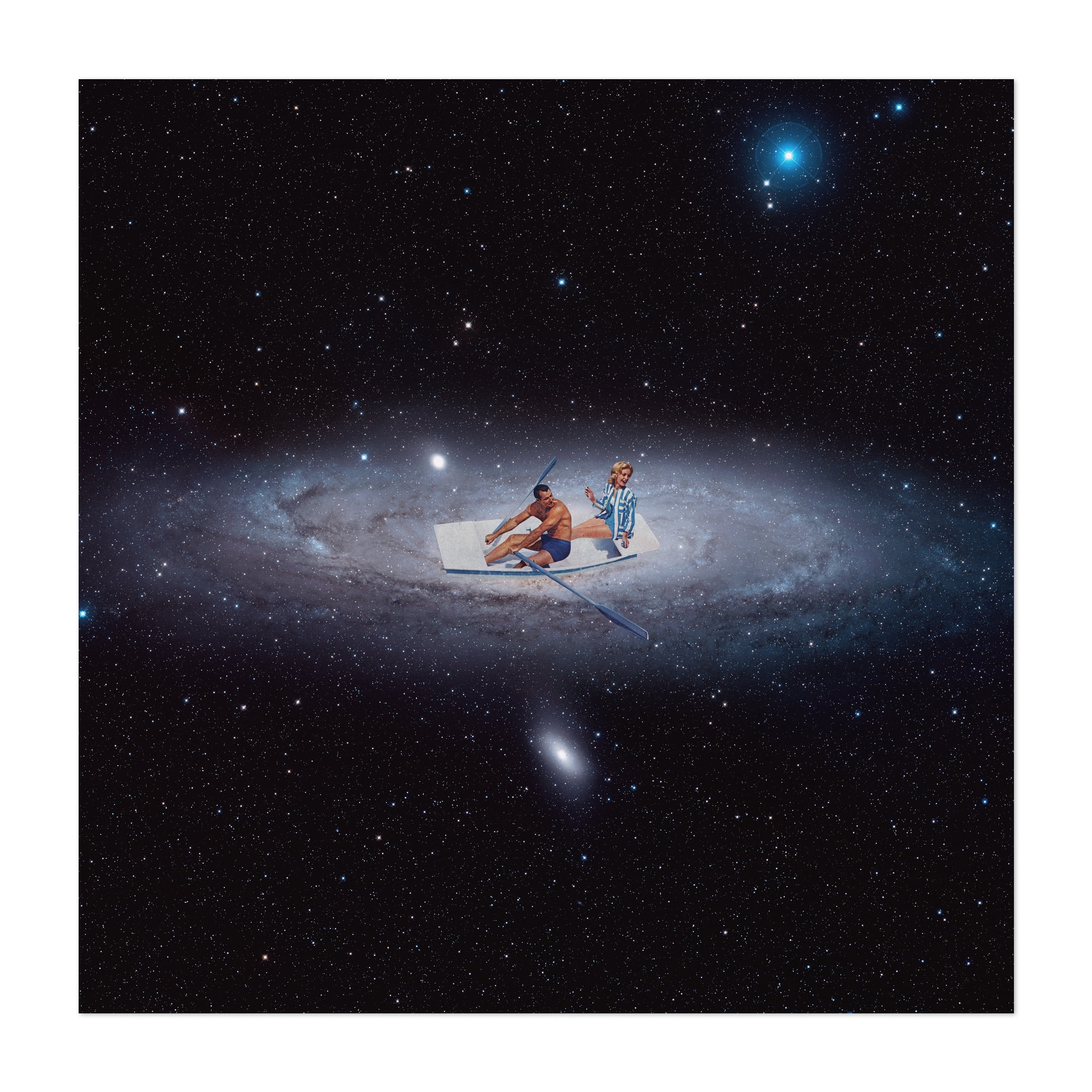 Across The Galaxy - Hawaii Collage Space Surrealism Boat Retro Humor ...