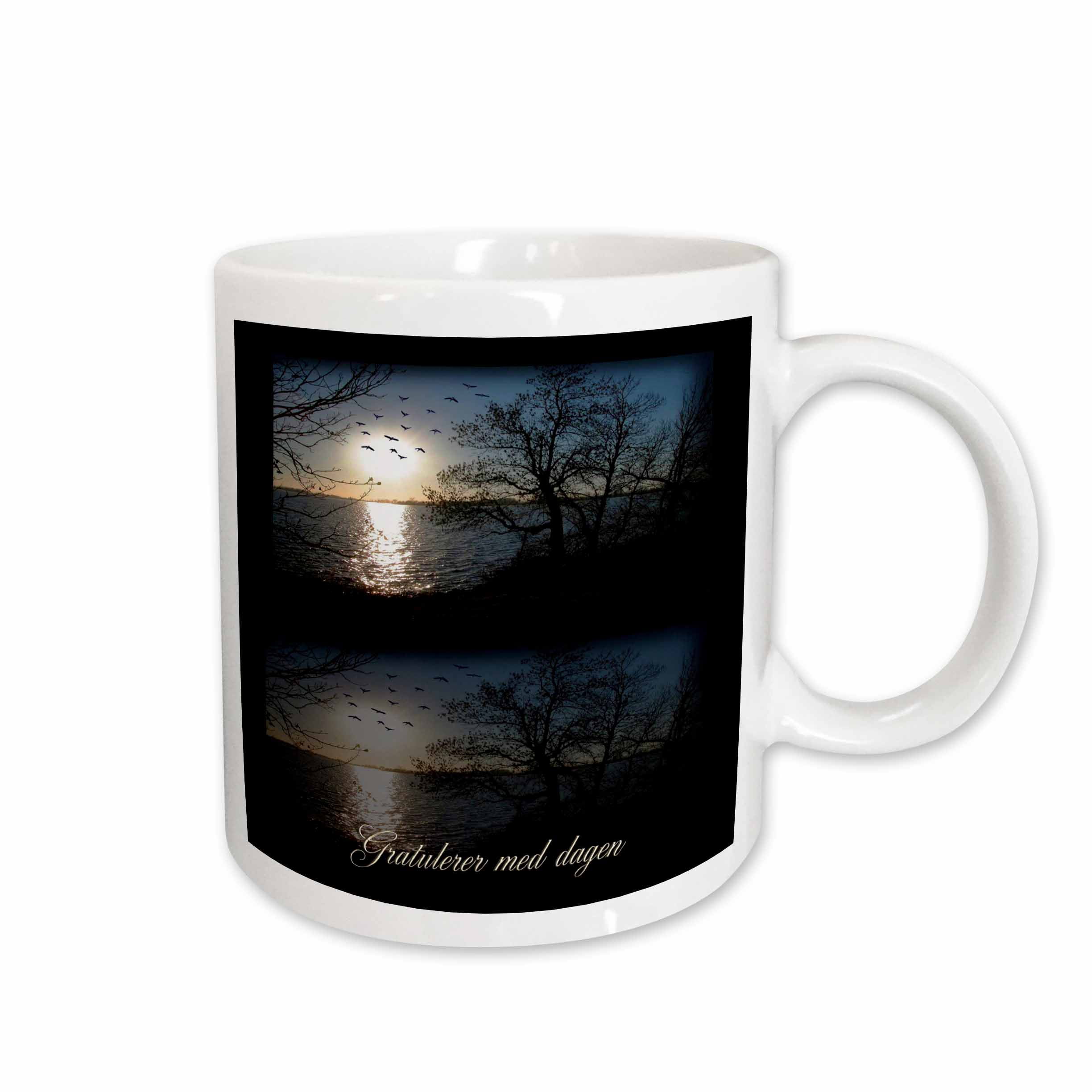 Across the lake, Gratulerer med dagen, Happy Birthday in Norwegian 15oz ...