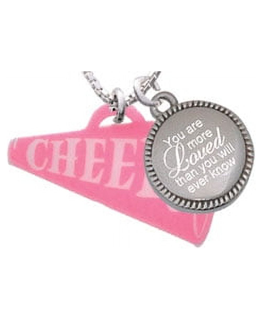 Acrylic 1.25" Hot Pink Cheer Megaphone You Are More Loved Than You Will ...