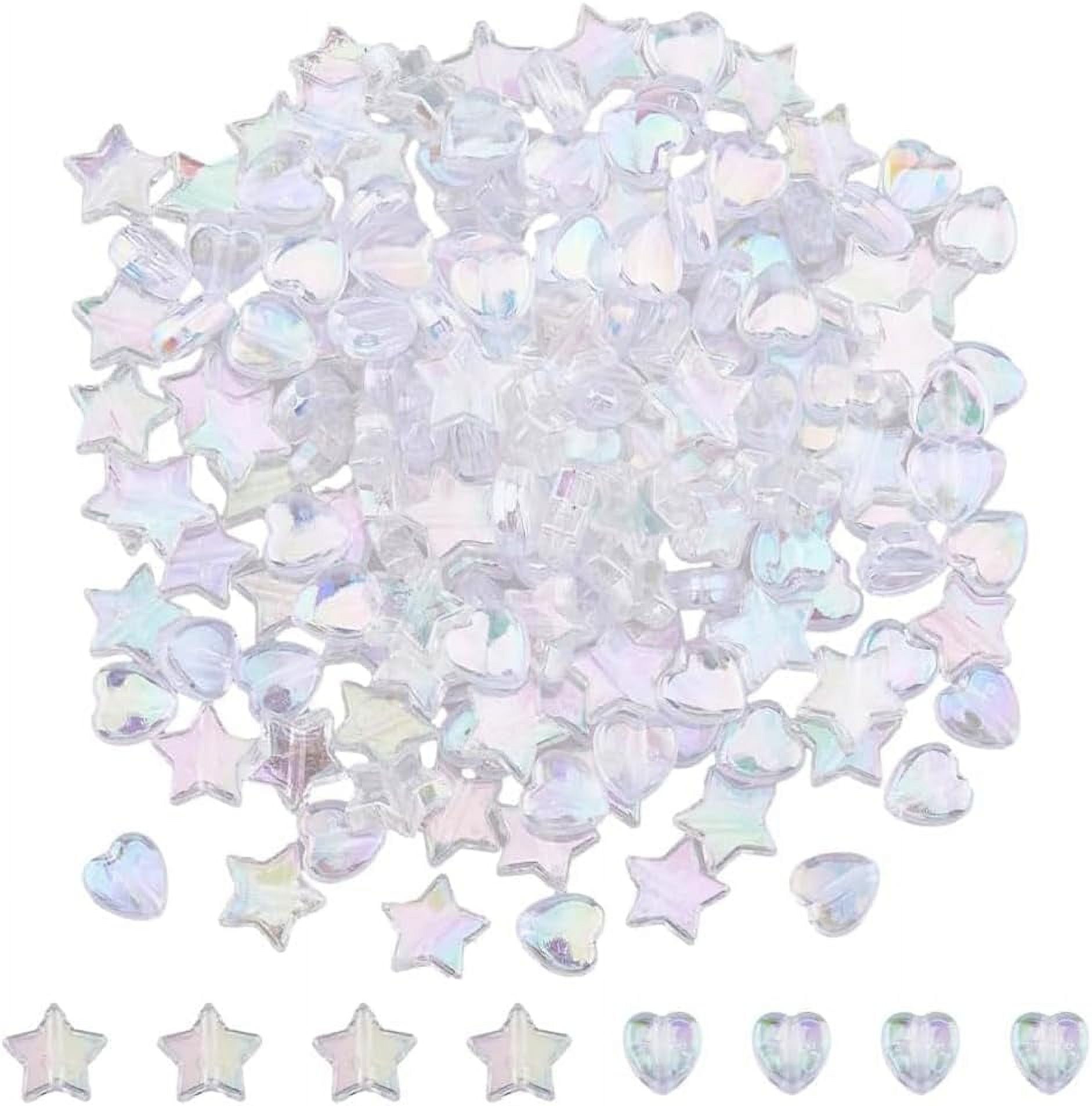 Acrylic 1 box Eco-Friendly Transparent Acrylic Beads Star Heart Clear ...