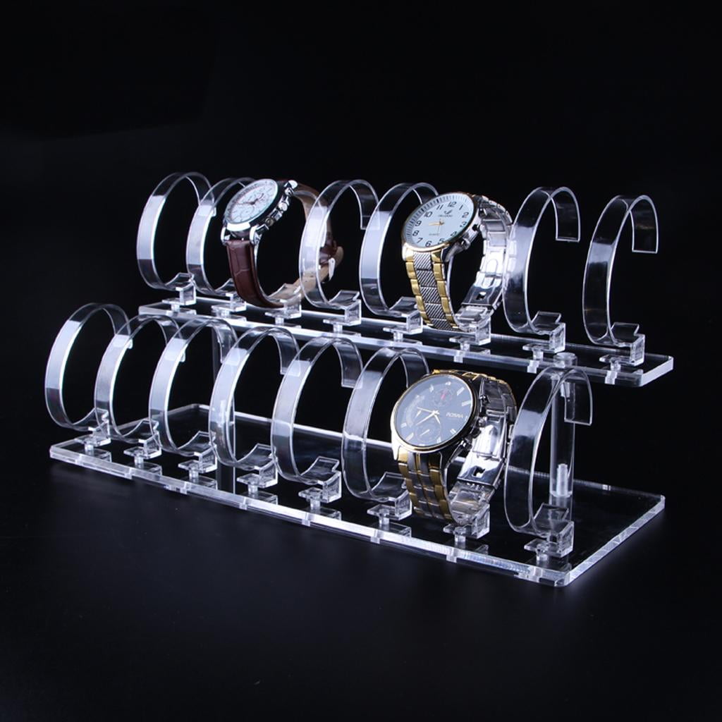 Acrylic 2-Tier Wrist Watch Bracelet Display Rack Stand Holder 1 Set ...