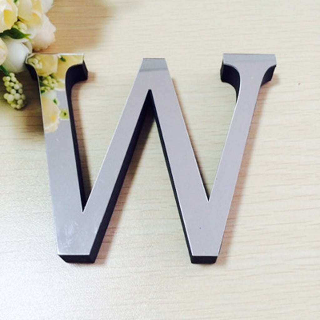 Acrylic 26 Letters Diy Wall Sticker, Mirror 3d Alphabet Decals For ...