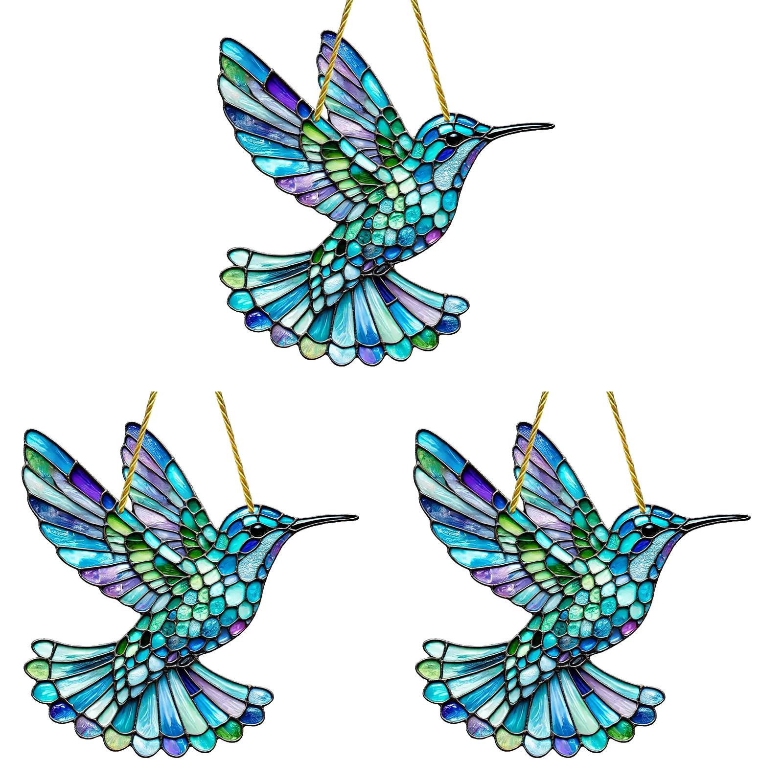 Acrylic 2D Birds Window Hangings Stained Glass Wall Decorations Bird ...
