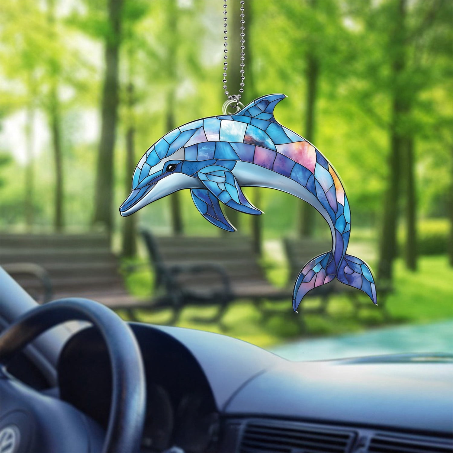 Acrylic 2D Blue Dolphin Ornaments Car Decoration, Perfect Gift for Dad ...