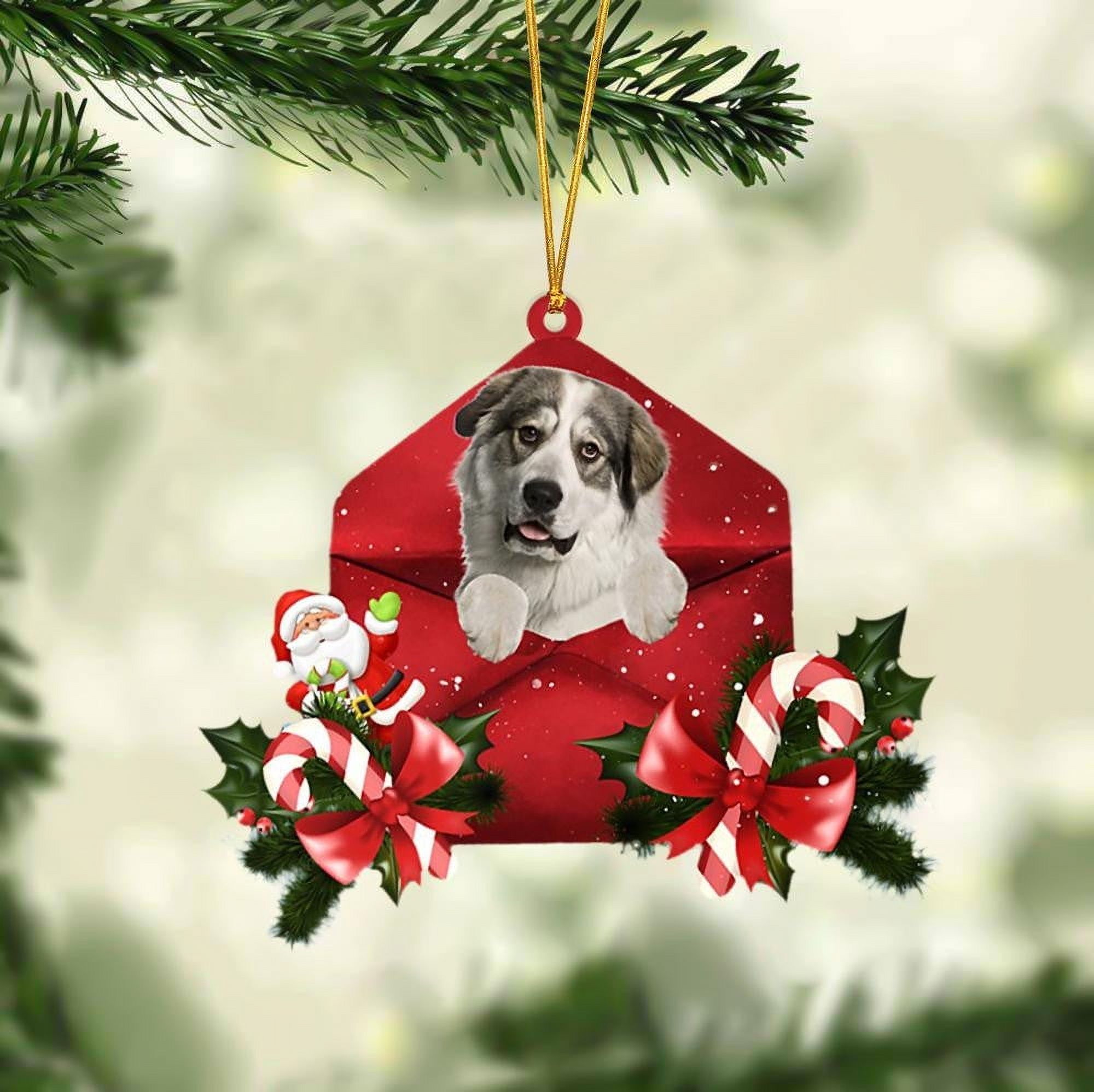 Acrylic 2D FLat Christmas Ornament Great Pyrenees Christmas Letter ...