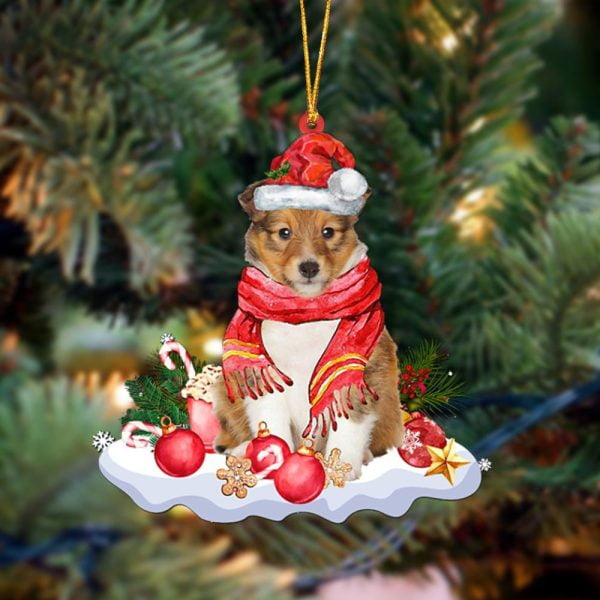 Acrylic 2D Flat Christmas Ornament Shetland Sheepdog Better Christmas ...