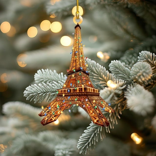Acrylic 2D Flat Ornament Eiffel Tower Personalized Ornament, Tree ...