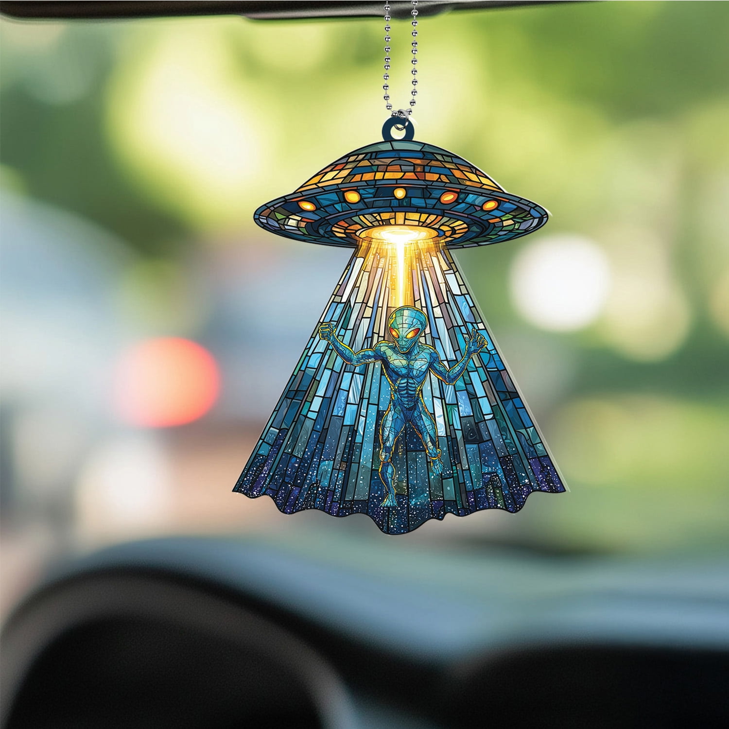 Acrylic 2D UFO Alien Flying Saucer Ornaments Car Decoration, Perfect ...