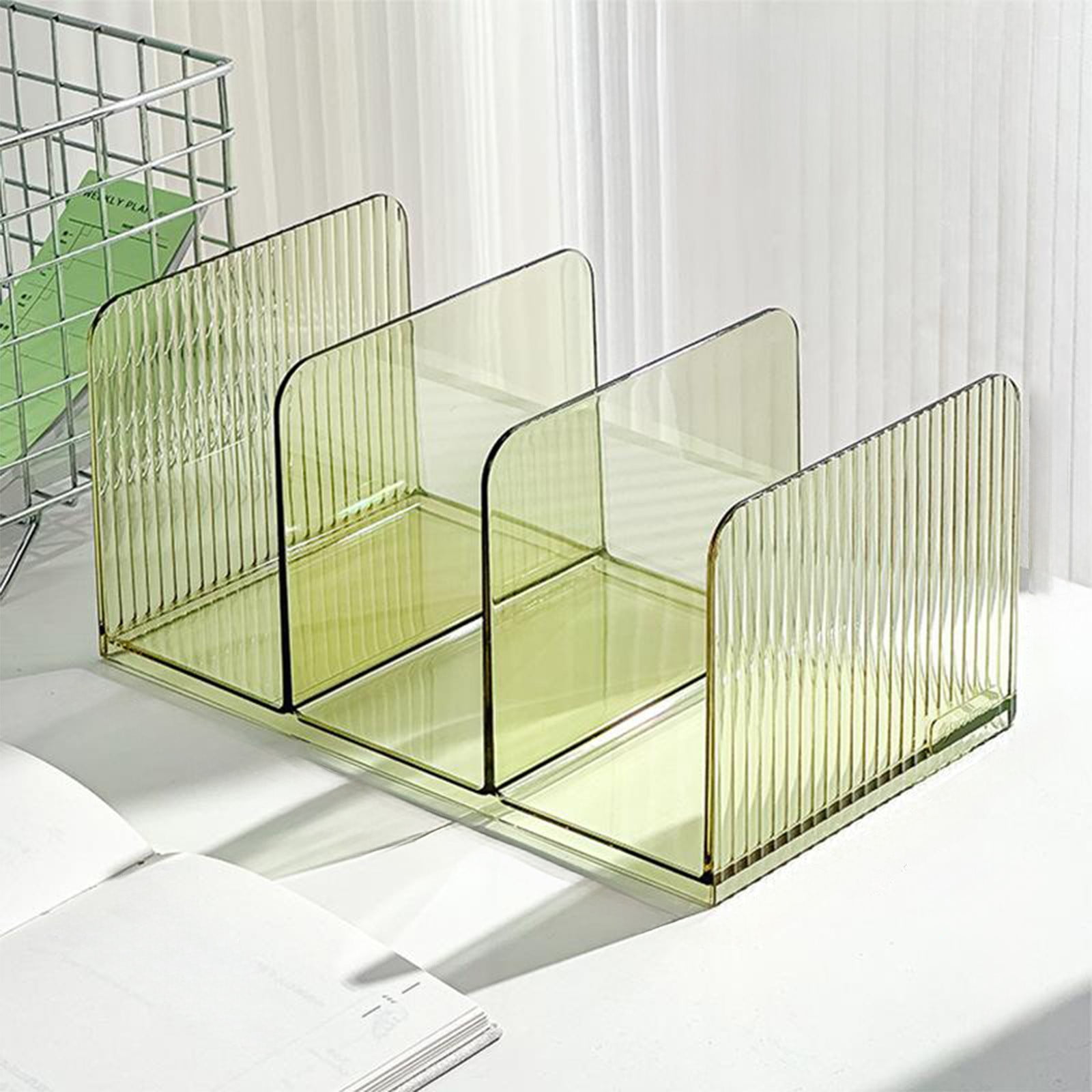 Acrylic 3 Slot Book Organizer | Clear Desktop File Rack | Space Saving ...