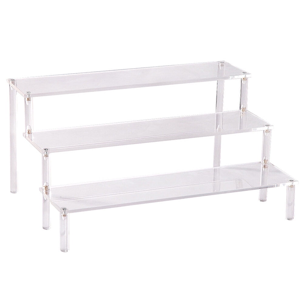 Acrylic 3-layer Storage Rack Stepped Shelf Display Stand Desktop ...