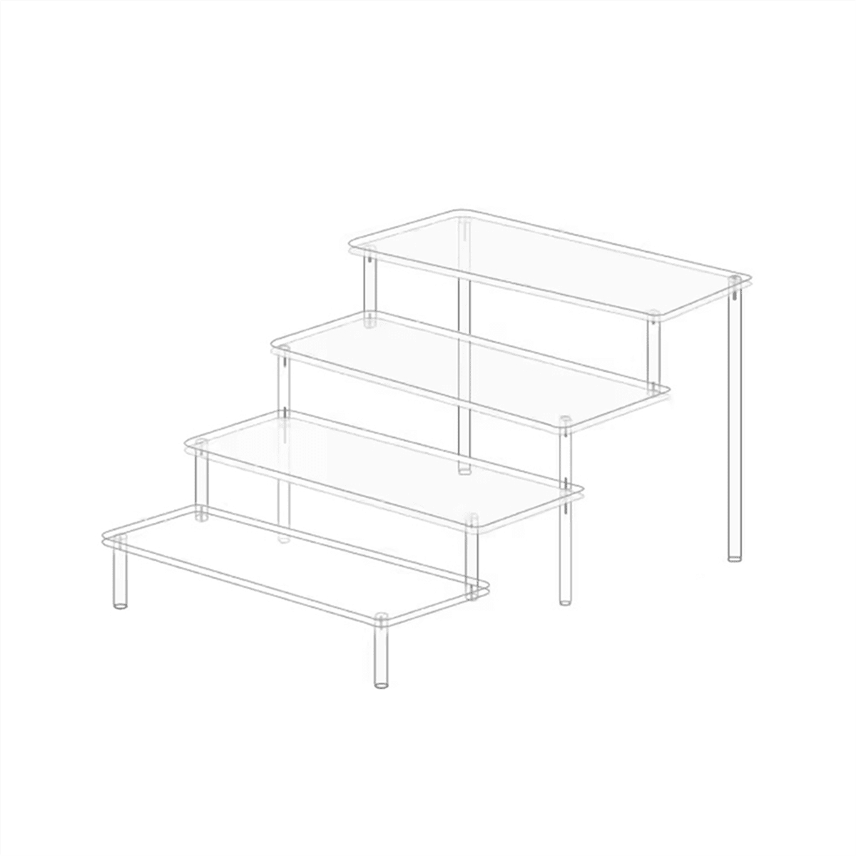 Acrylic 4-Tier Step Display Rack for Place Figures, Dolls, Anime ...