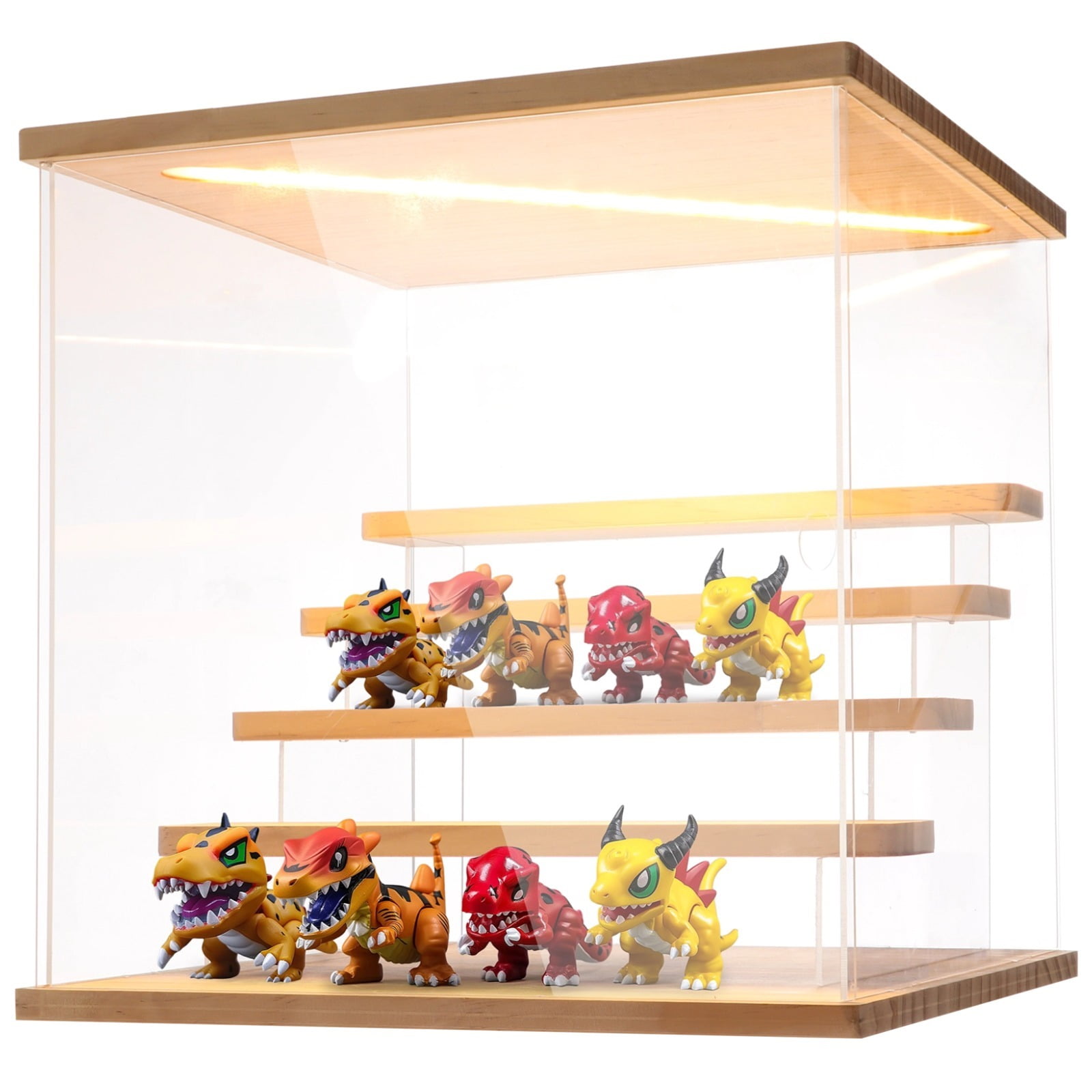 Acrylic Action Figures Case, Clear Display Case with Light, Assemble ...