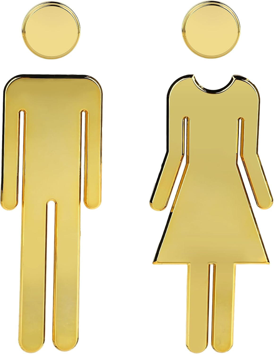 Acrylic Adhesive Backed Bathroom Signs Men Women Brushed Restroom Door ...