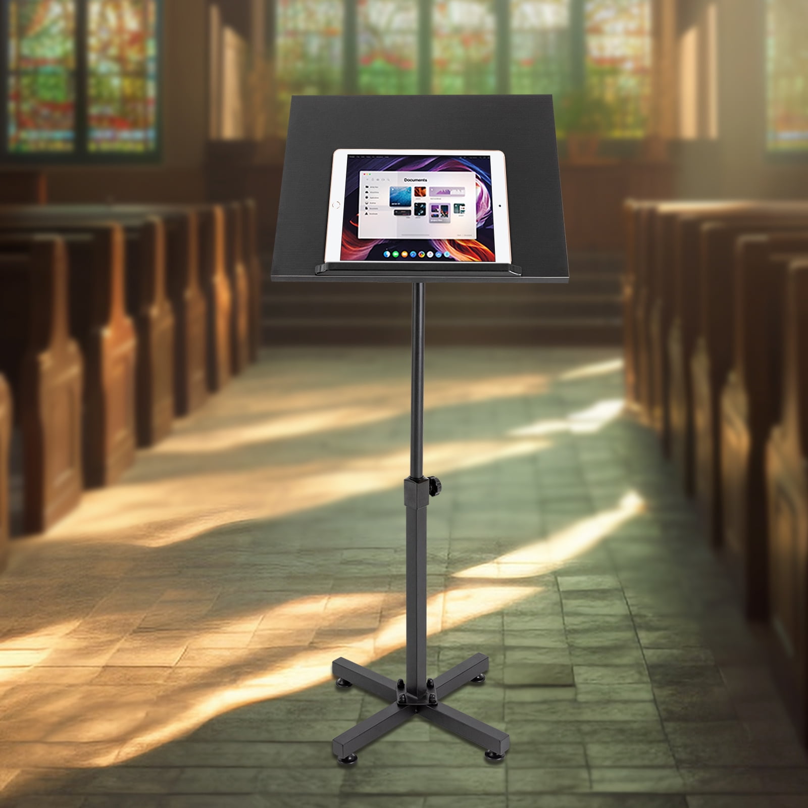 Acrylic Adjustable Lectern Podium Stand – Multipurpose Black Floor ...