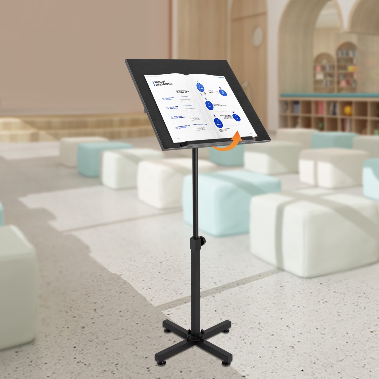 Acrylic Adjustable Lectern Podium Stand – Multipurpose Black Floor ...