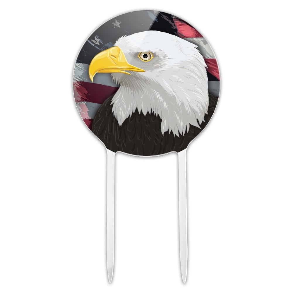 Acrylic American Bald Eagle Flag USA Patriotic Cake Topper Party ...