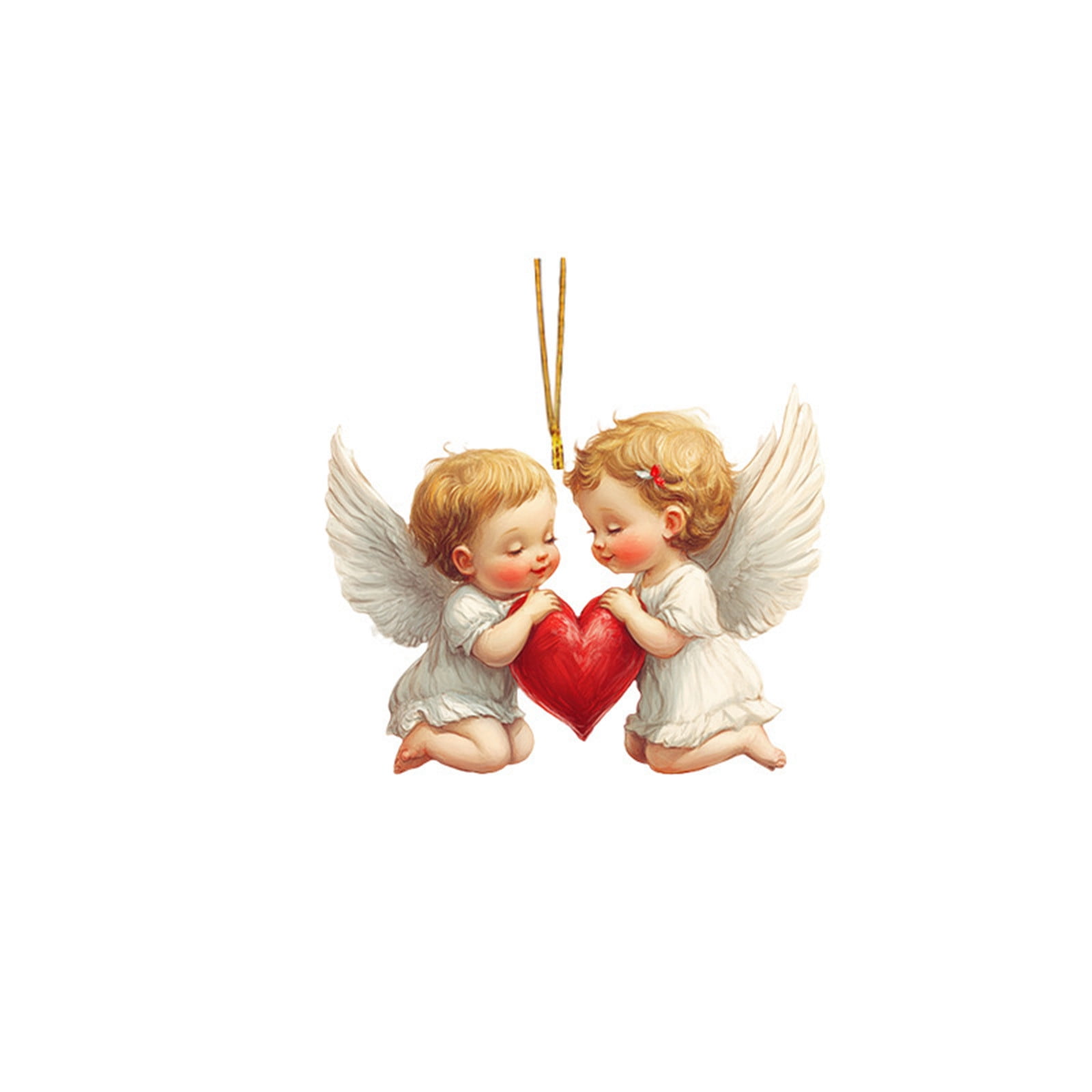 Acrylic Angel Pendant 3.4X2.8 Inch Heart Shape For Keychain Car ...