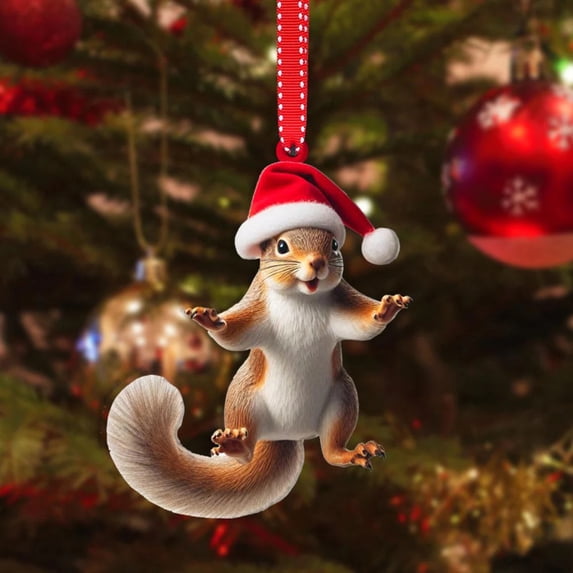 Acrylic Animal World Christmas Day Party Pendant, 2D Flat Tree ...