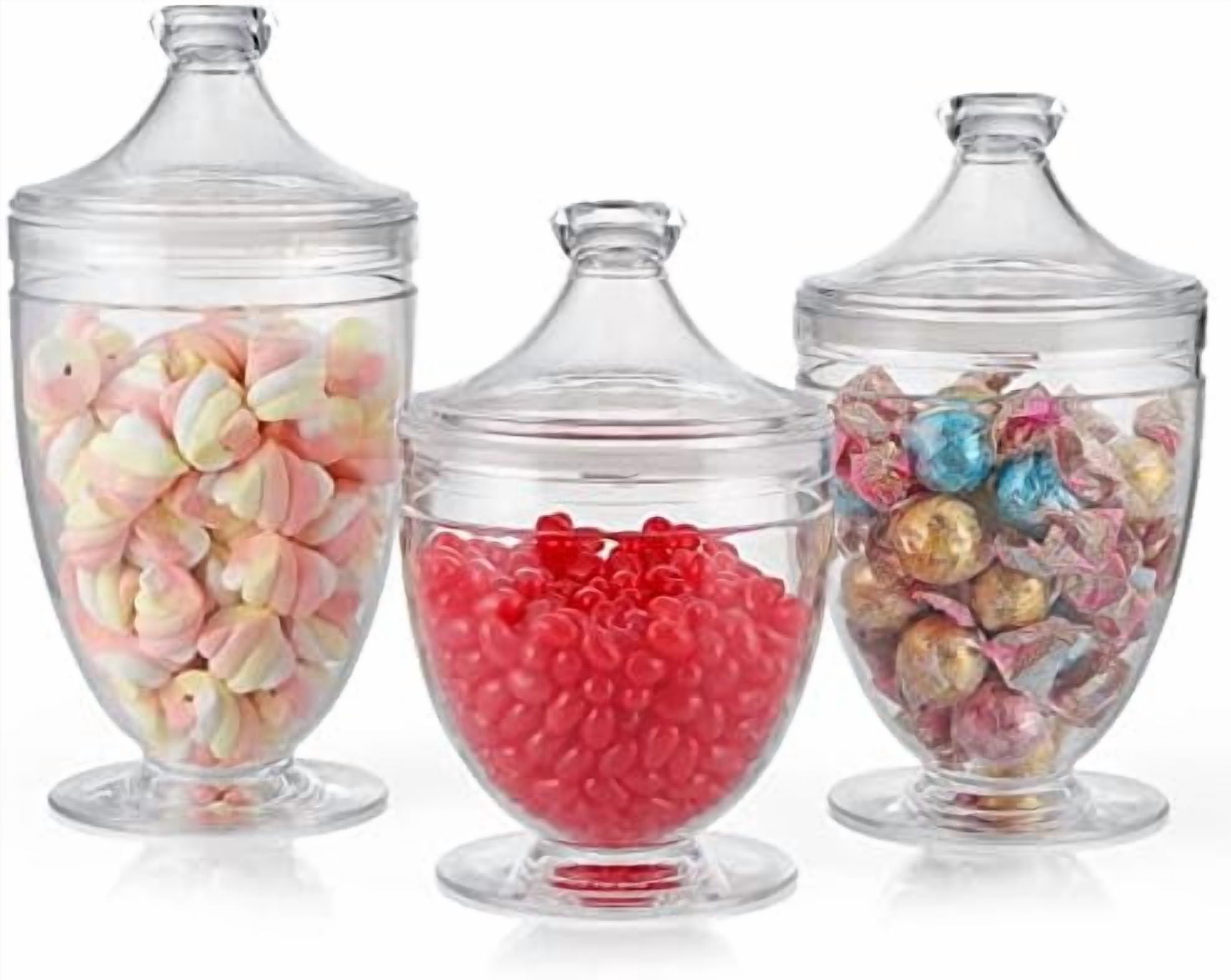 Acrylic Apothecary Jars with Airtight Lid, Candy Jars for Candy Buffet ...