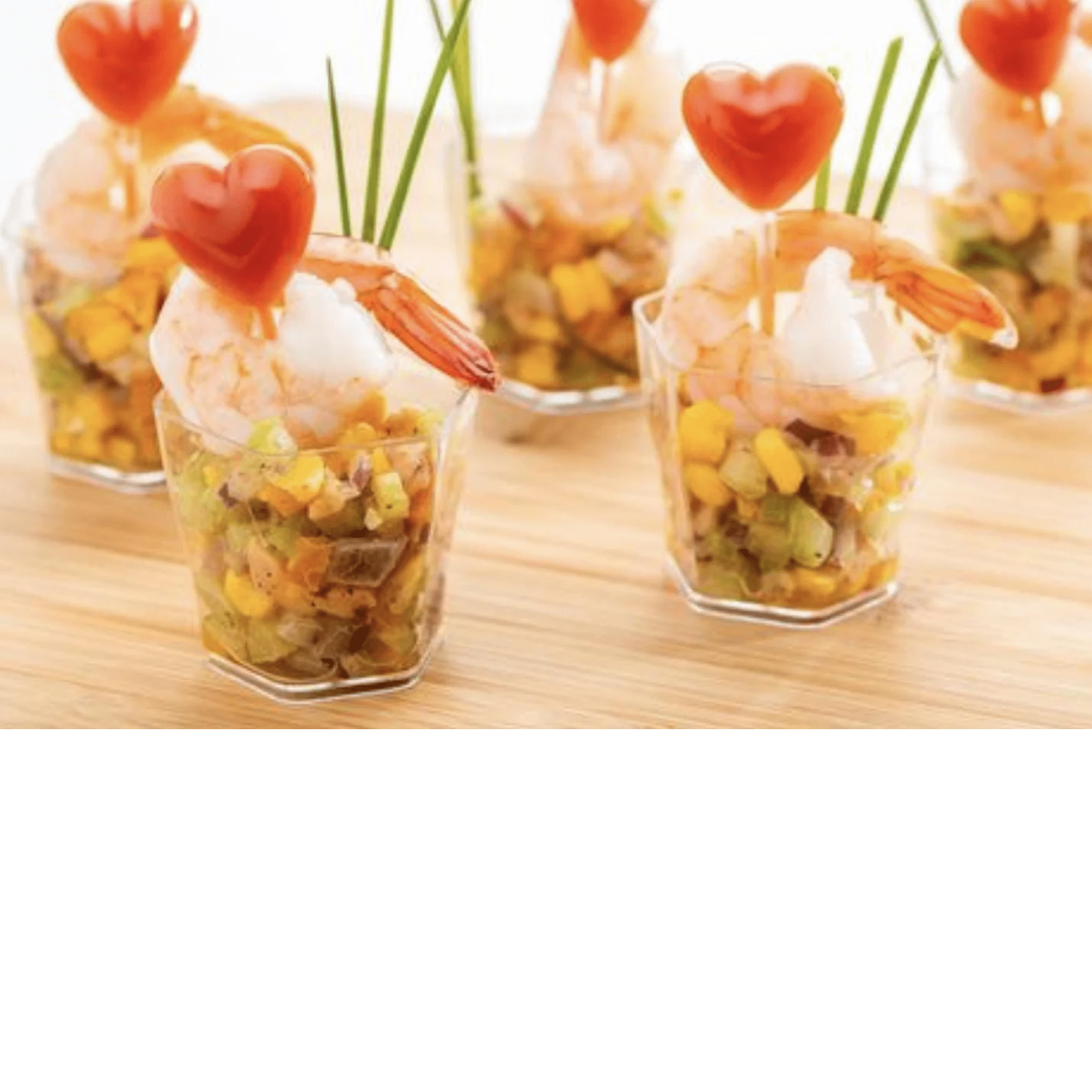 Acrylic Appetizer Cups w/Heart Shaped Pipettes & Mini Forks Set of 20 ...