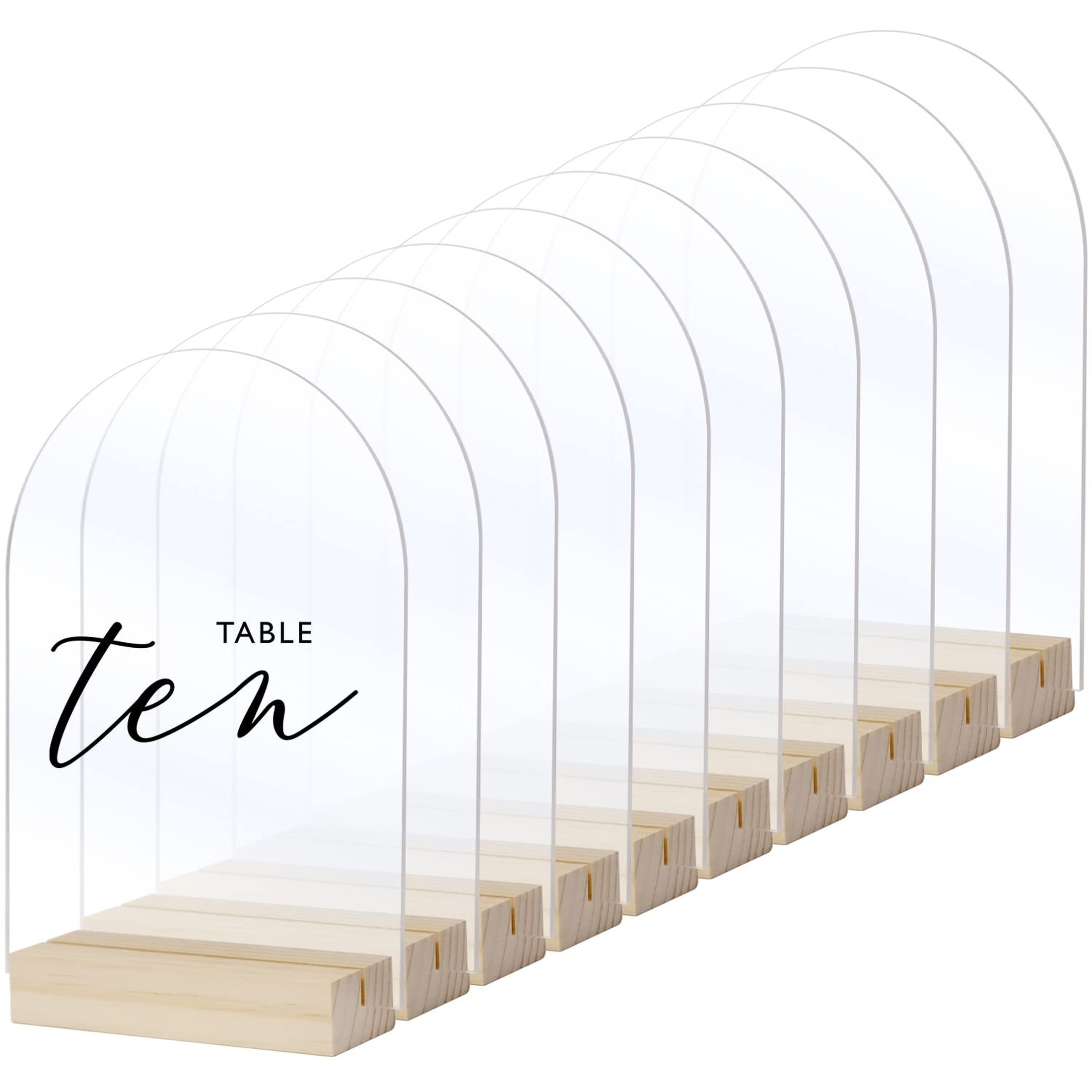 Acrylic Arch Sign Set with Wood Base - 10 Pack of 5x7 Inch Blank Arched ...
